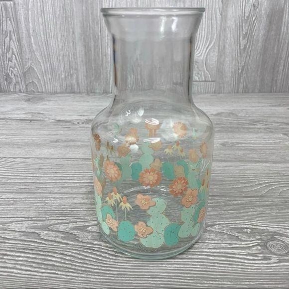 Hallmark | Accents | Vintage Hallmark Glass Cactus Floral Decanter Vase ...